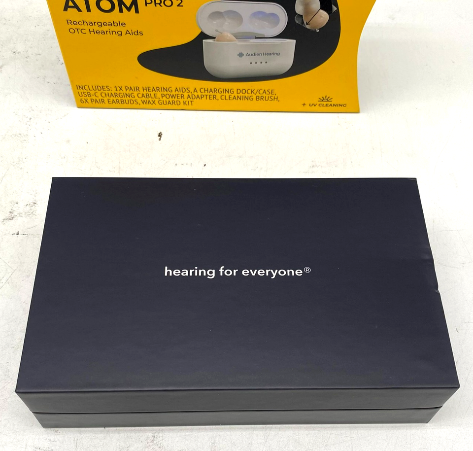 Audien Hearing Atom Pro 2 Rechargeable OTC Hearing Aids With Charging ...
