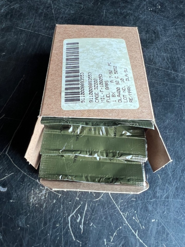 TRIOXANE MILITARY ISSUE LARGE COMPRESSED FUEL BARS - 4 BOXES 12 BARS ...
