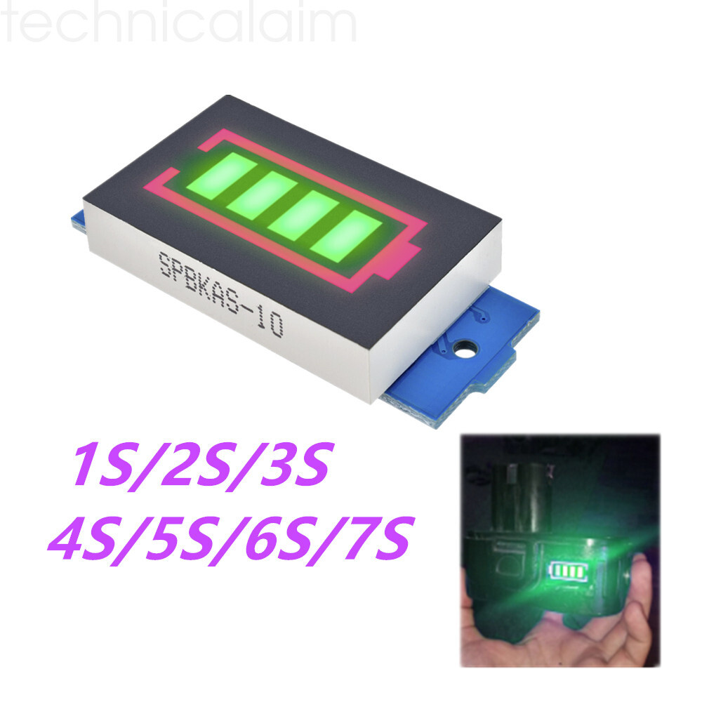 1S-7S Li-ion 18650 BMS Battery Capacity Level Display LED Indicator ...