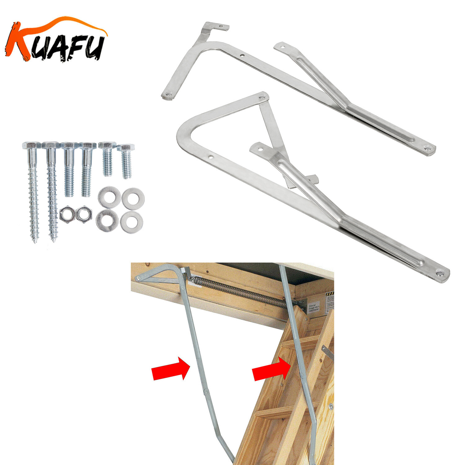 For Werner 55-1 MFG 06 And Older Pair Attic Ladder Spreader Hinge Arms ...