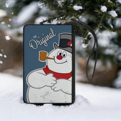 Frosty The Snowman Smiling Canvas Zipper ID Card Holder Wallet Keychain ...