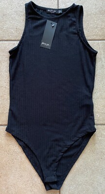 Nasty Gal--Body Suit Racerback-Ribbed Black-Size 2-NWT | eBay