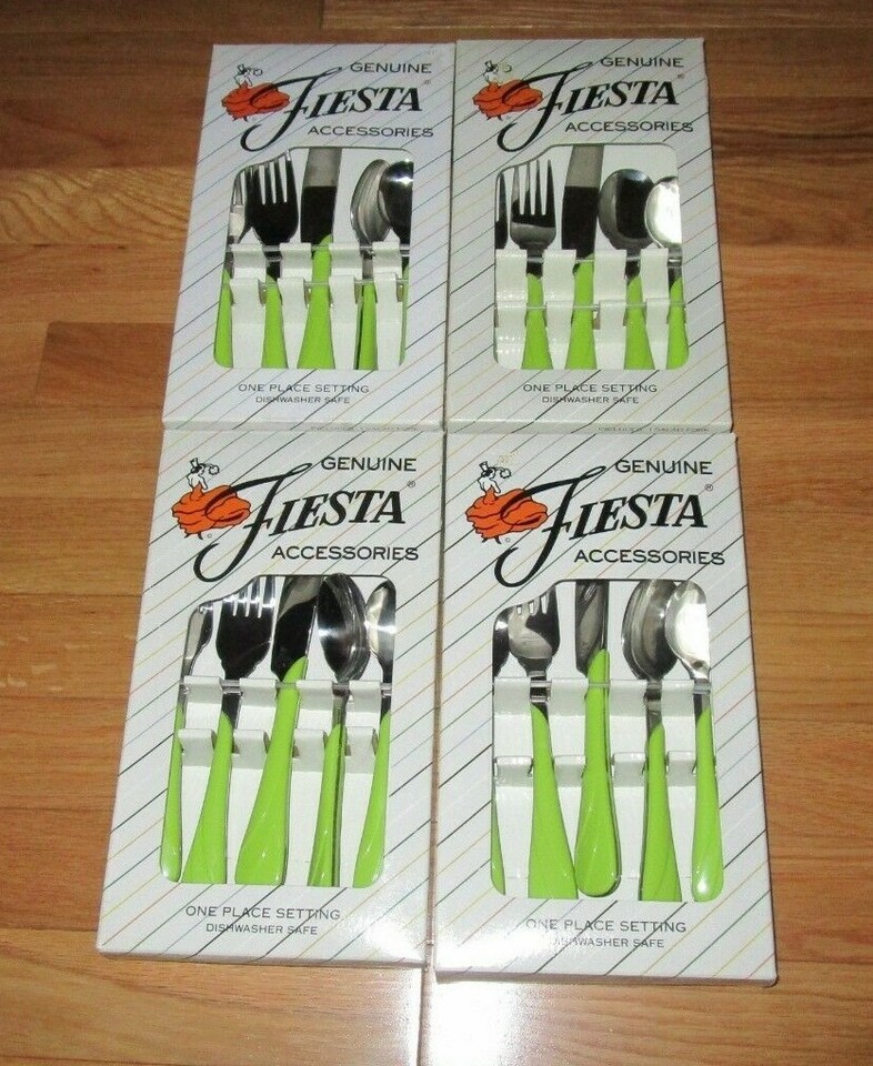 4/ 5PC SETS! RARE FIESTA Chartreuse FLATWARE SILVERWARE CUTLERY SET ...