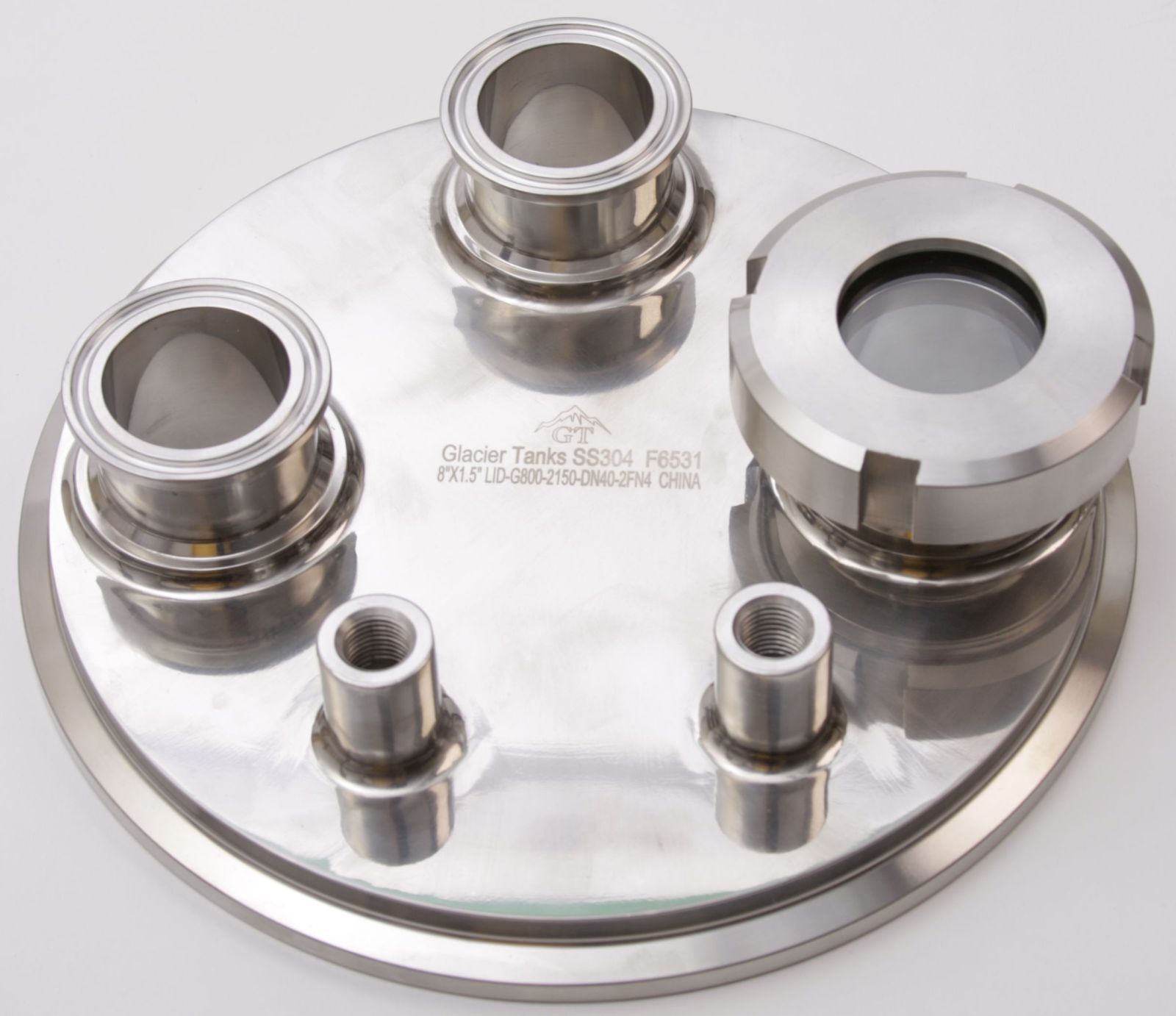 High-Pressure Tank Lid | Tri Clamp 8 inch x 1.5 in - SS304 FNPT 1/4 in ...