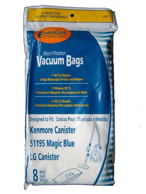 16 Kenmore Type M Sears 51195 Magic Blue LG Vacuum Bags, Ultracare ...