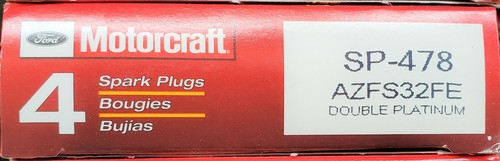 NEW OEM GENUINE FORD MOTORCRAFT DOUBLE PLATINUM SPARK PLUGS SET OF 4 ...