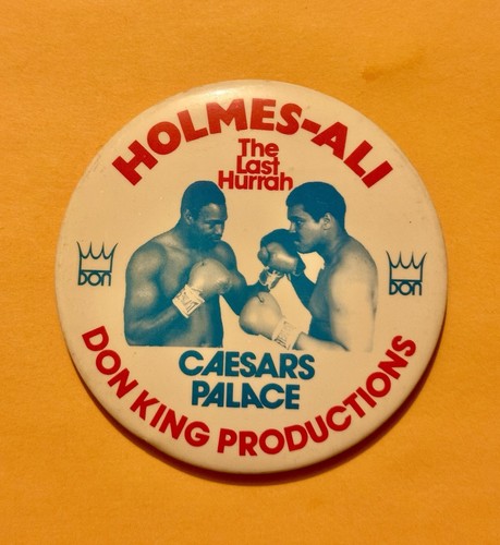 1980 Muhammad Ali vs Larry Holmes Pin Back 4” Boxing Pin | eBay