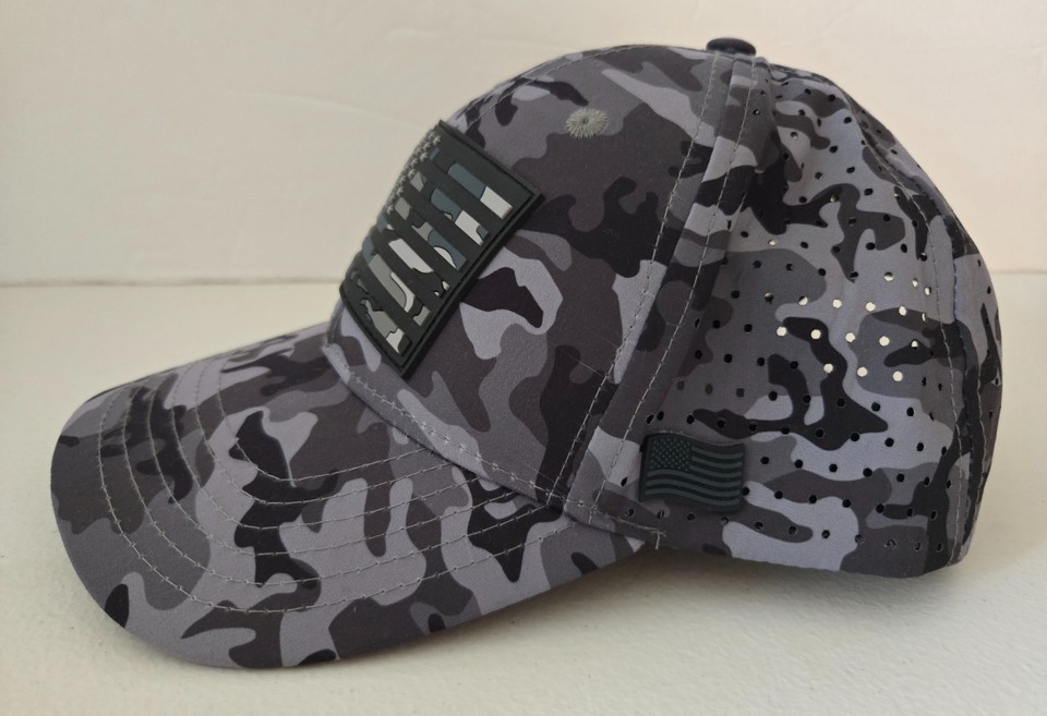 Runs Deep Premium Tactical Headwear - Black & Gray Camo/American Flag ...