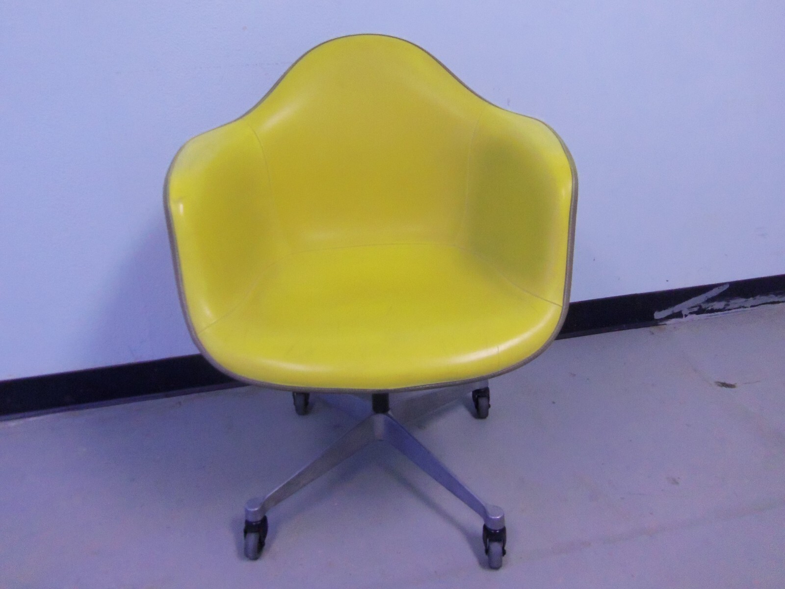 Vintage Herman Miller Eames Yellow Swivel Shell Chair with Casters | eBay