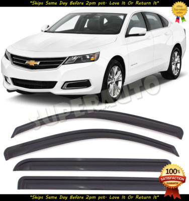 Dark Smoke Acrylic Window Visors Fits 2014-2019 Chevy Impala 2015 2016 ...