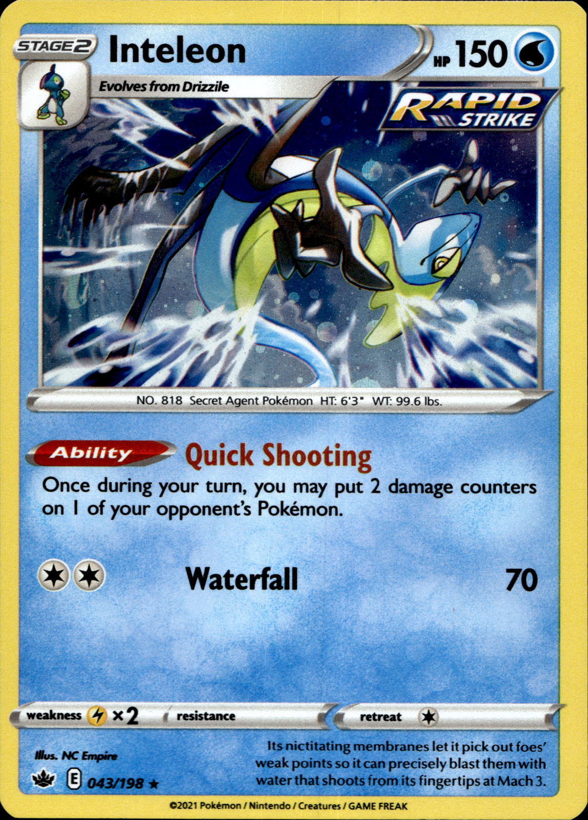 Inteleon (Rare)[SWSH06]: Buy and Sell Prices & Values - Pokécazilla