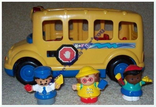 FISHER PRICE LITTLE PEOPLE LIL’ MOVERS SCHOOL BUS 2005 includes DRIVER ...