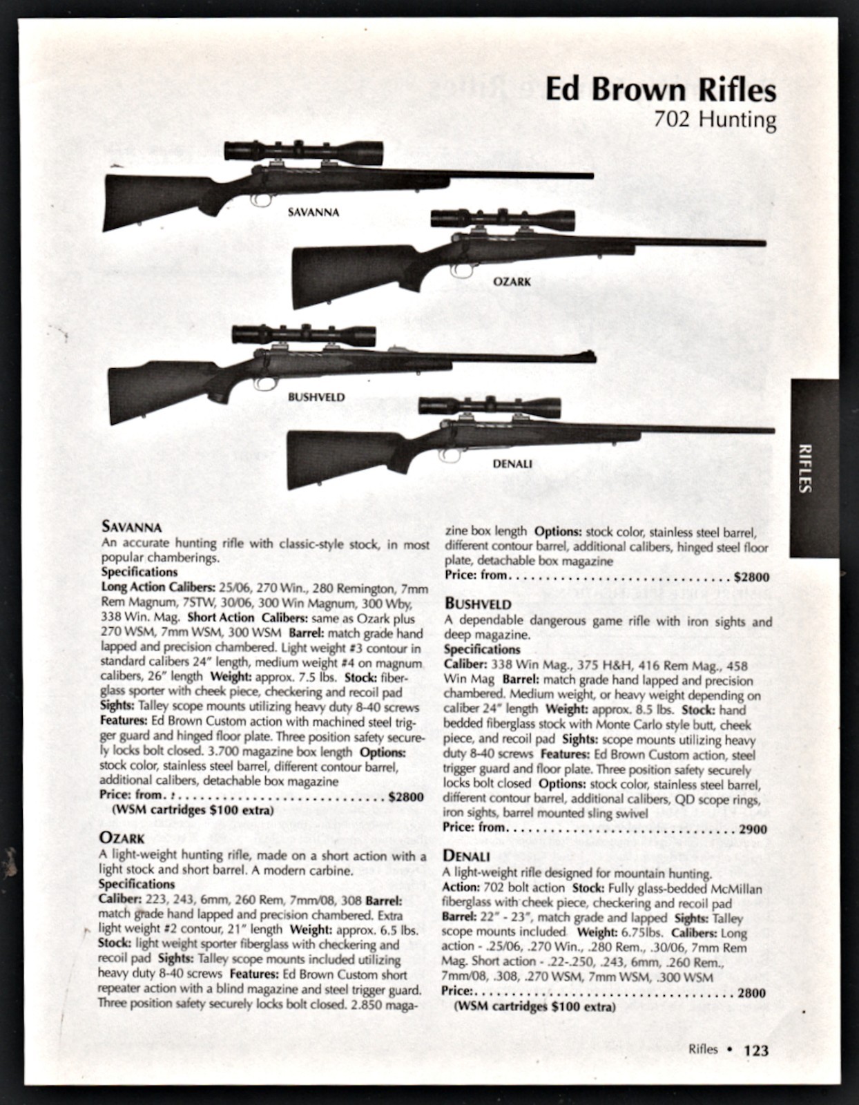 2003 ED BROWN 702 Savanna, Ozark, Bushveld, Denali Hunting Rifle PRINT ...
