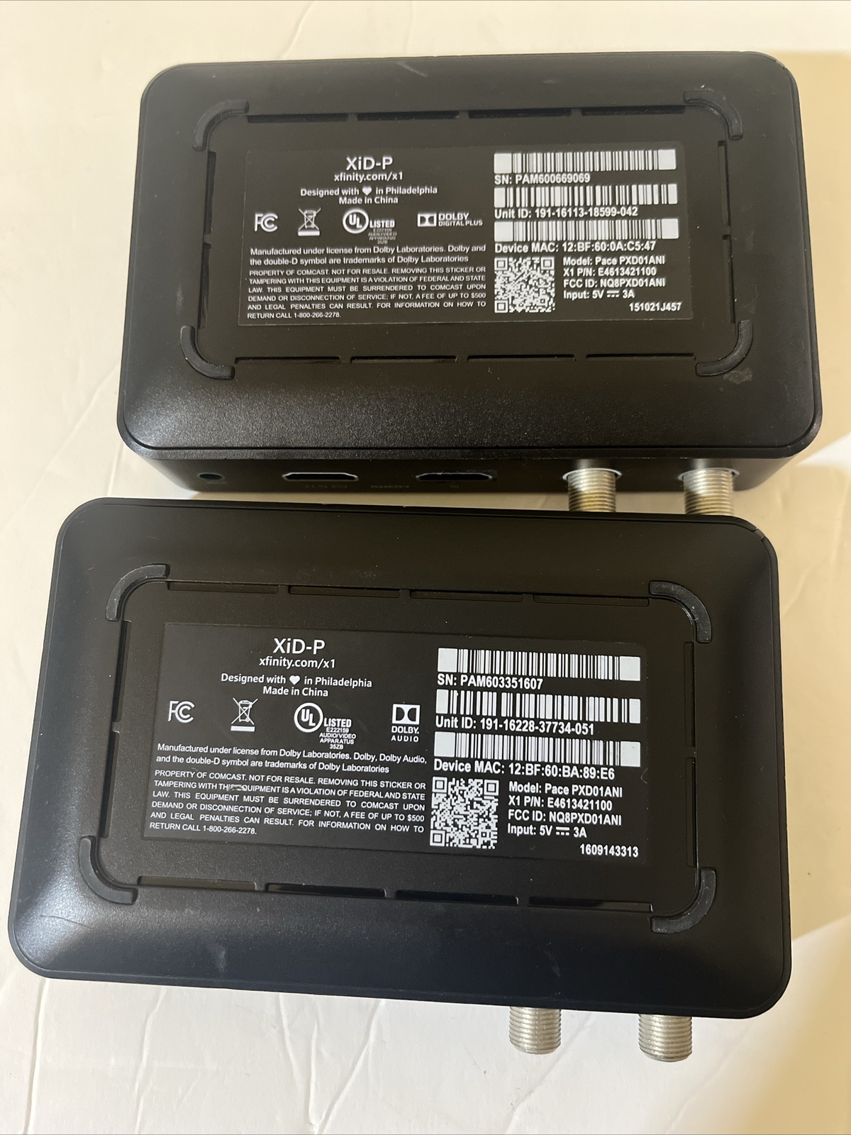 Lot Of 2: XFinity XiD-P Comcast Cable Box Pace PXD01ANI **Only 1 Power ...