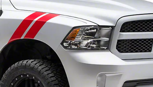 Solid Racing Hash Mark Stripes Sport Fender SET Vinyl Decal (fits RAM ...
