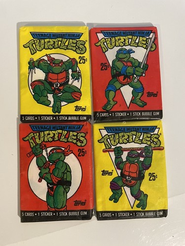 Vintage 1989 Teenage Mutant Ninja Turtles Trading Cards 4 Packs New ...
