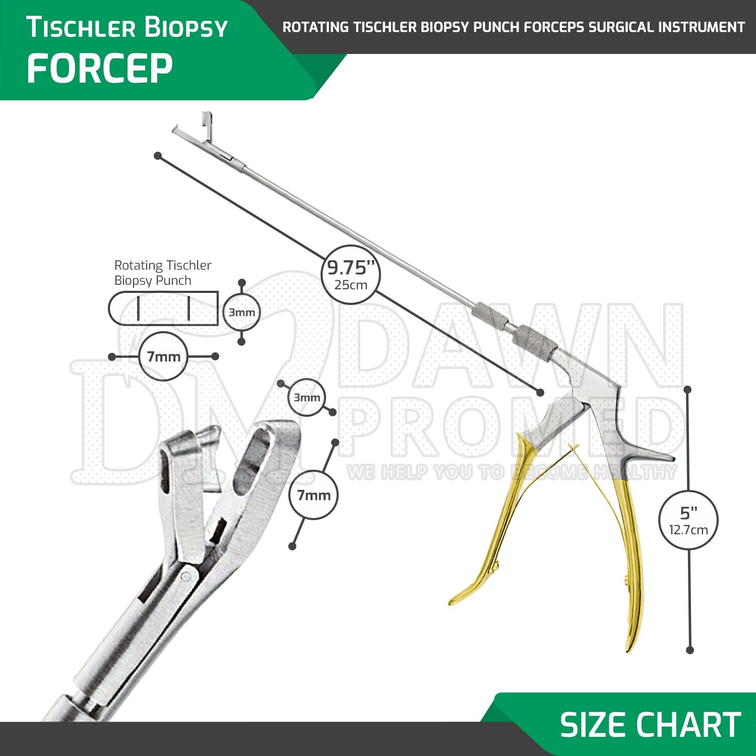 Baby Tischler Rotating Cervical Biopsy Punch Forceps 3x7mm OB-GYN Inst ...