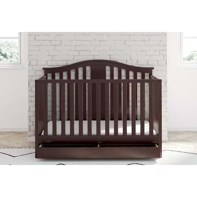 4 in 1 Convertible Baby-to-Toddler Crib With Drawer Brown Nursery ...