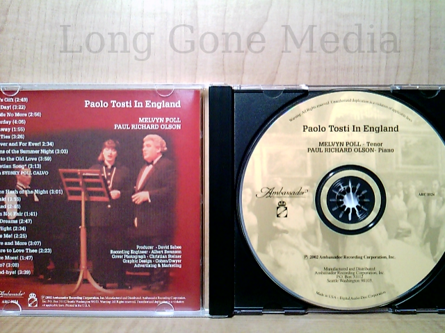 Paolo Tosti In England by Melvyn Poll (CD) | eBay