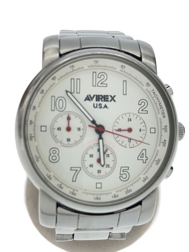 AVIREX AVX-707 Quartz Analog Wristwatch Stainless White Classic Design ...