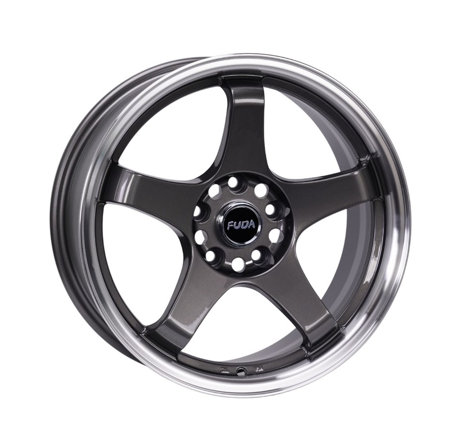 18 X 8.5 Inch Gunmetal Machine Lip Wheels Rim 5x114.3 Wheel ET 25 CB 73 ...