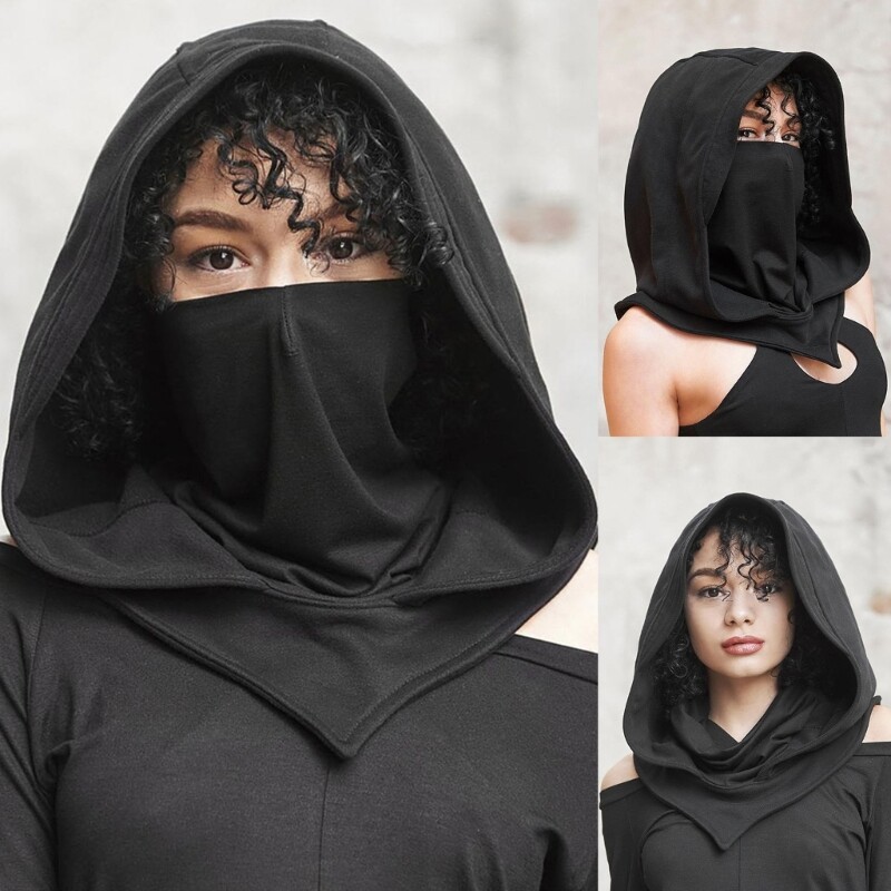 Hooded Hat Scarf Hooded Balaclava Anti droplet Medieval Hat Cloak | eBay