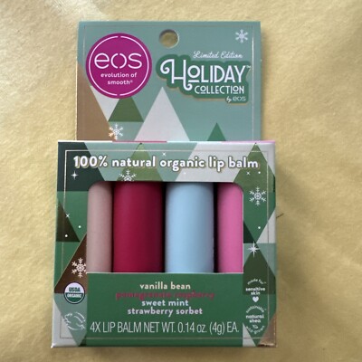 EOS Holiday Limited Edition Lip Balm Sticks Lip Care Variety Pack Of ...