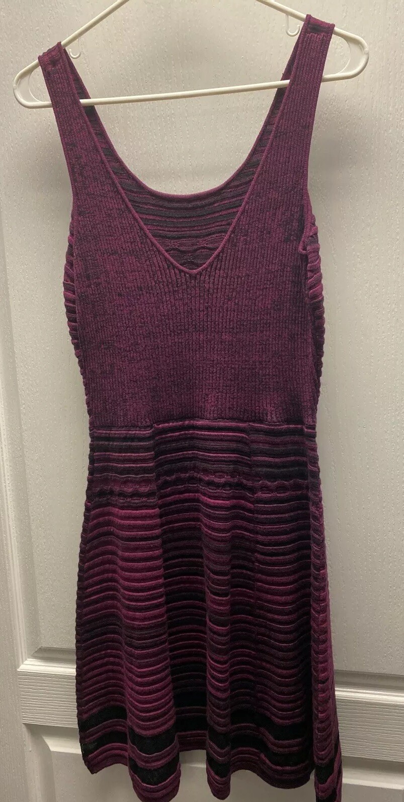 Jessica Simpson Sleeveless Sweater Dress Pink & Black Textured Stripes ...