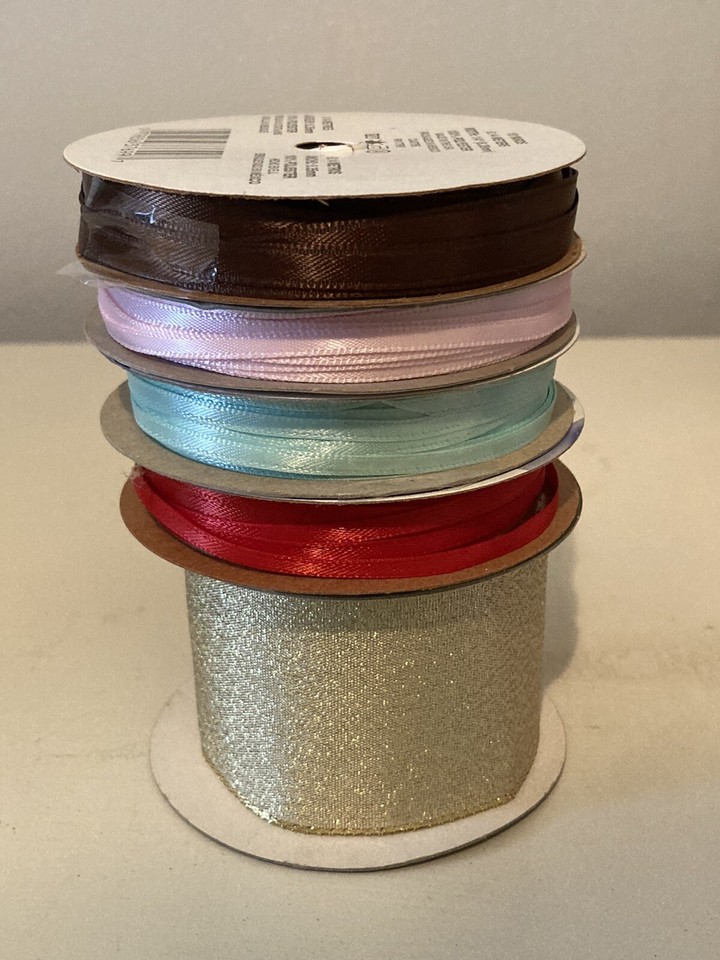 Lot 23 Ribbon Spools Rolls For Crafts Sewing Offray Metallic Wire Lace ...