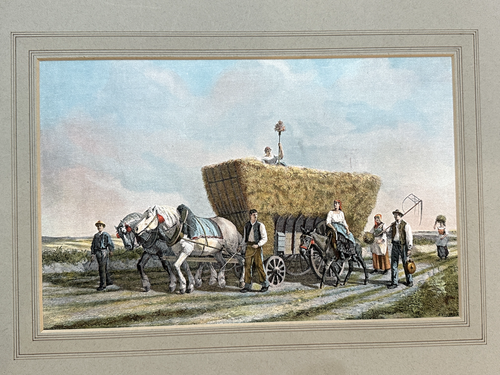 J. Veyrassat "THE LAST LOAD OF HAY" COPYRIGHT 1893 Antique Victorian ...