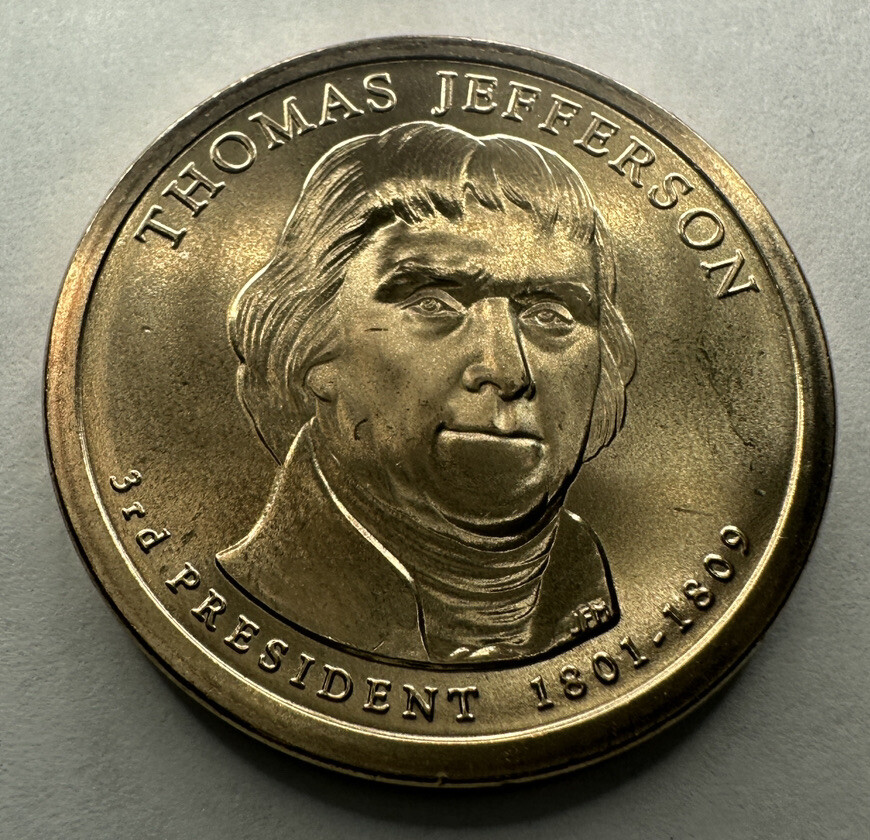 2007-P Thomas Jefferson Presidential $1 Dollar Coin Uncirculated from ...