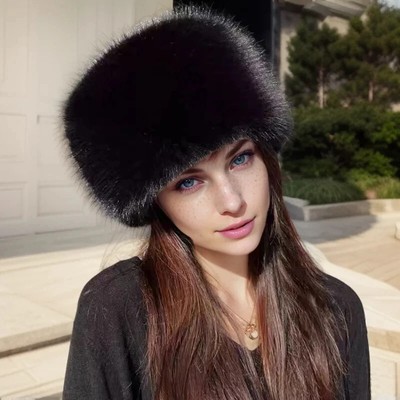 Women's Ushanka Cossack Natural Fox Fur Hats Russian Earflaps Mongolia ...