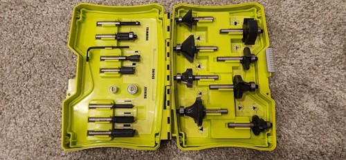Ryobi A25R151 15 Piece 1/4 Inch Shank Carbide Edge Router Bit Set for ...