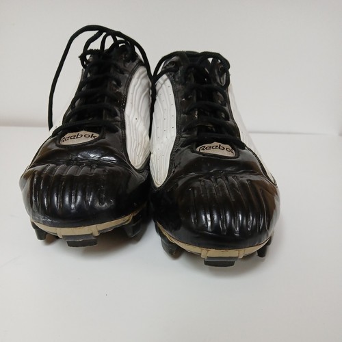 Reebok Equipment NFL Cleats Men 11 Black White Sport Athletic Football ...