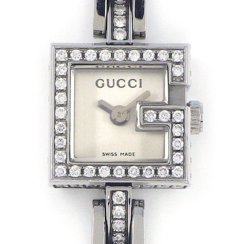 GUCCI Watch G Mini 102 Diamond Bezel Silver Dial Diamond Stainless ...