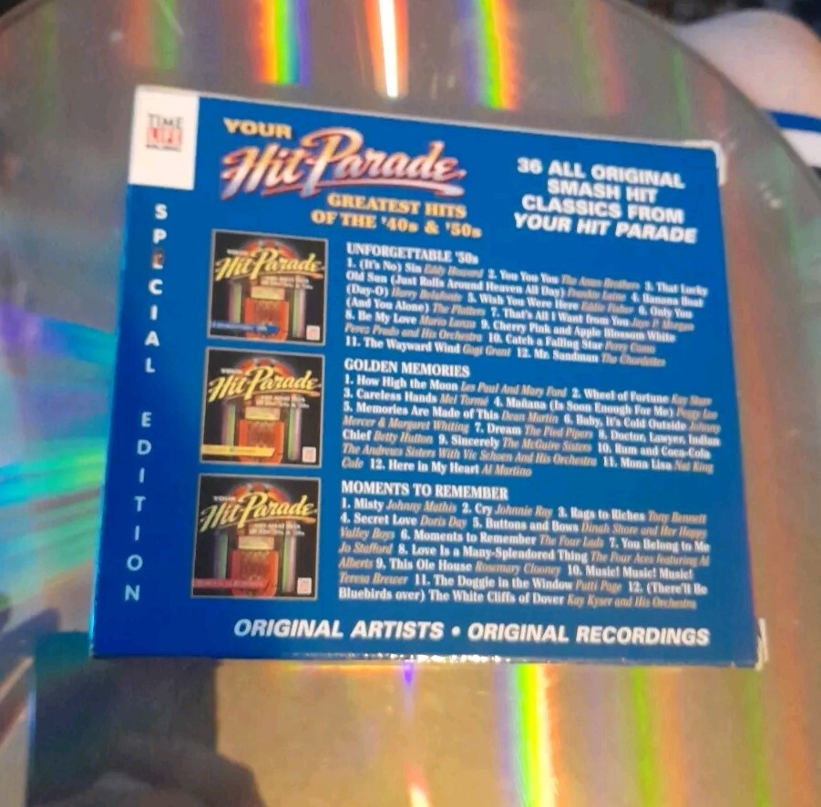 Time Life Your Hit Parade 3 CD Set Greatest Hits of The '40s & '50s ...