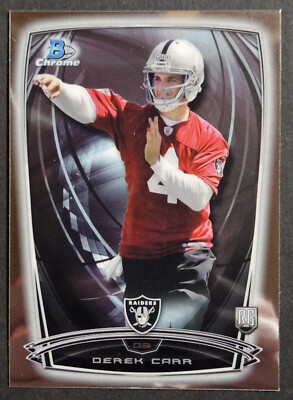 2014 Topps Bowman Chrome #135 Derek Carr Rookie Card RC Raiders Saints ...
