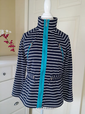 Onque Sport NY Womens Striped Knit Full Zip Jacket Long Sleeve Sz. S | eBay