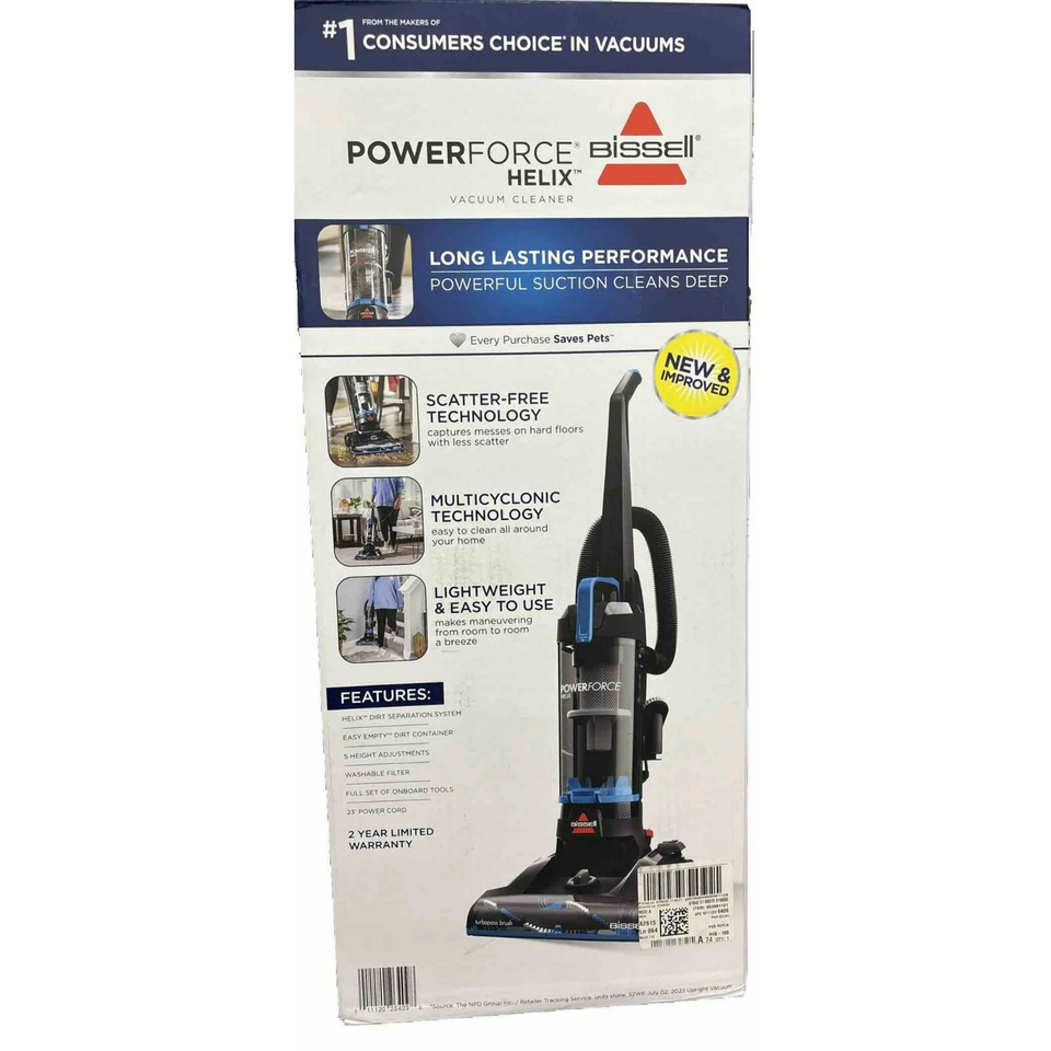 NEW BISSELL PowerForce Helix Bagless Upright Vacuum 3313, Washable ...
