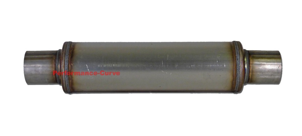 Performance Muffler MAX FLOW Stainless Steel 2.5" - 4" Round - 14" Body ...