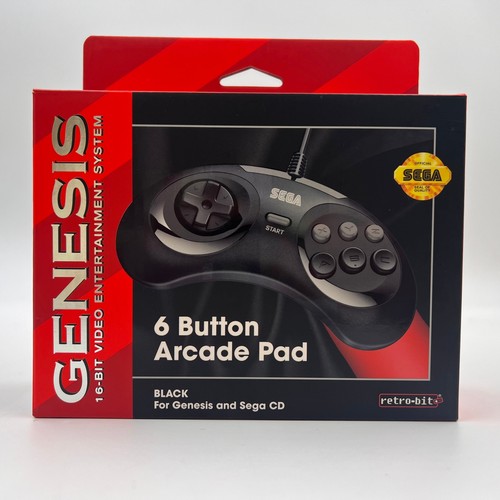 New Sega Genesis 6 Button Controller Black RB-SGA-001 | eBay
