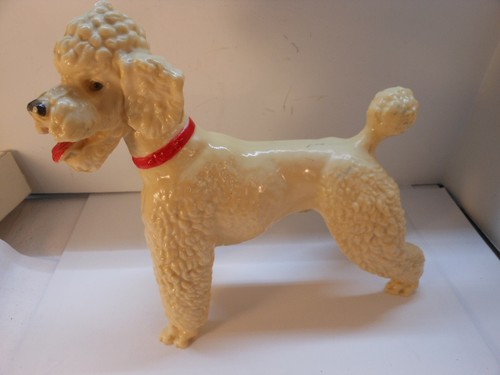 VINTAGE BREYER WHITE POODLE DOG FIGURINE RED COLLAR 8" TALL | eBay