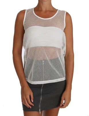 DOLCE & GABBANA White Net Tank Top Transparent Sleeveless IT38/ US4/ XS ...