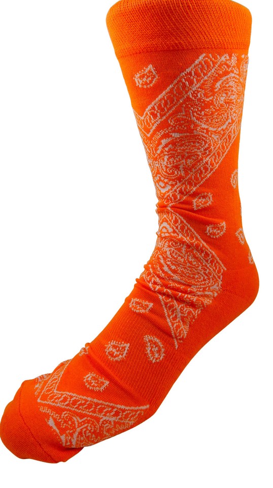 NEW! Men's Sports Paisley Pattern Bandana Crew Socks Cholo Homie Elite ...