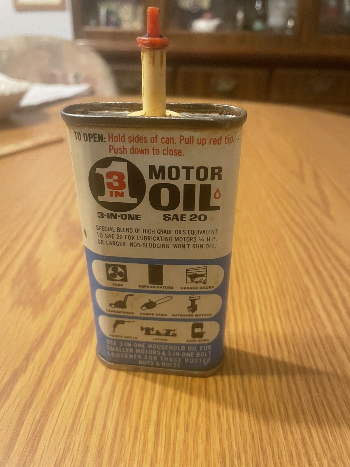 Vintage 3- In -1 Electric Motor Oil SAE - 20 Metal 3 oz Can Great ...