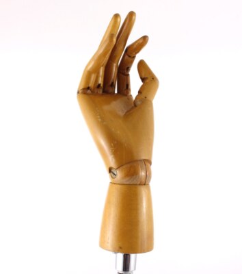 Antique Articulated Mannequin Hand. Wood Glove Last Stand. Jointed Ring ...