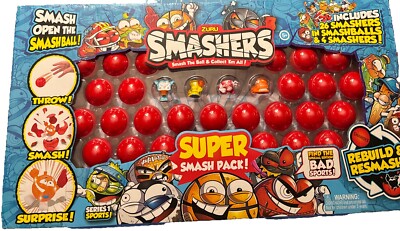 Zuru Smashers Super Smash Pack 30 Smashers Series 1 Sports Sealed Box ...