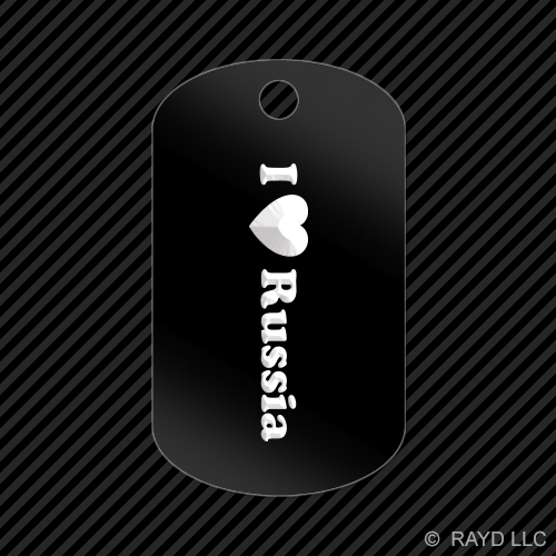 I Love Russia Keychain GI dog tag engraved many colors | eBay