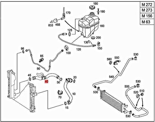Genuine MERCEDES C219 S211 W211 W219 Coupe To radiator bottom Hose ...