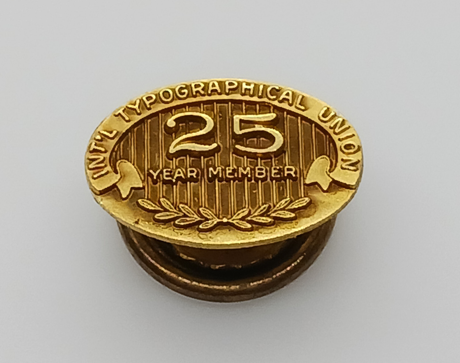 International Typographical Union 25 Year Member Pin 1/20 10K | eBay